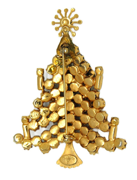 St Labre Green Rhinestone Tree Pin Brooch – Mink Road Vintage Jewelry ...