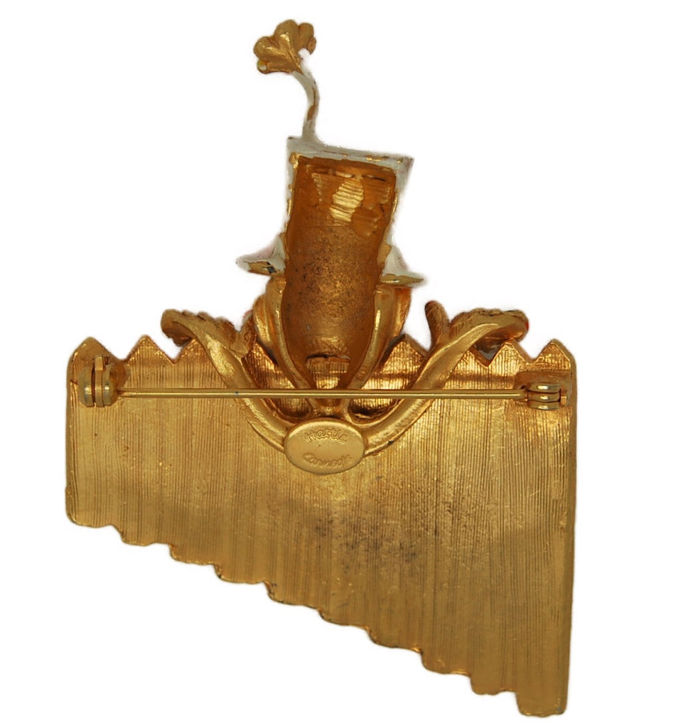 Carnegie People Watcher Top Hat Man Fence Peeking Vintage Figural Pin ...