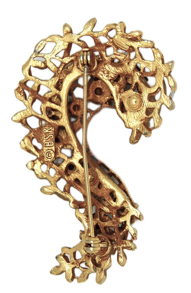 BSK Root Beer & Peridot Question Mark Filigree Vintage Figural Brooch ...