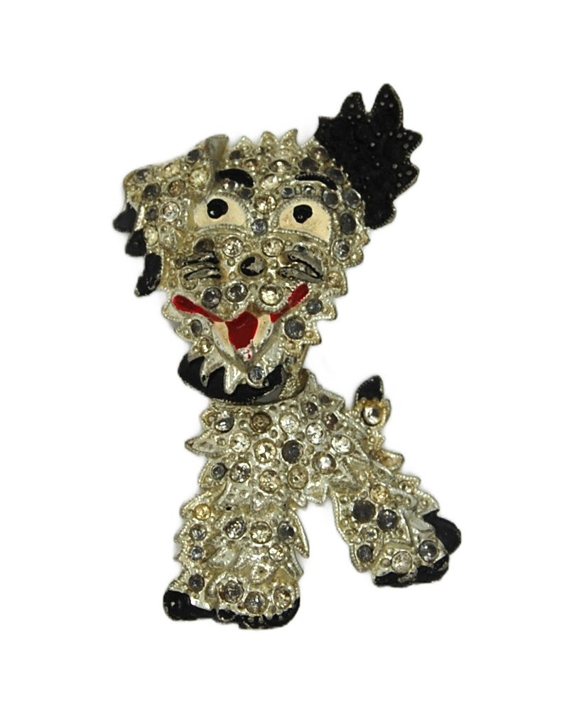 Spotted Nodding 1940s Terrier Scottie Dog Vintage Costume Pin Brooch ...