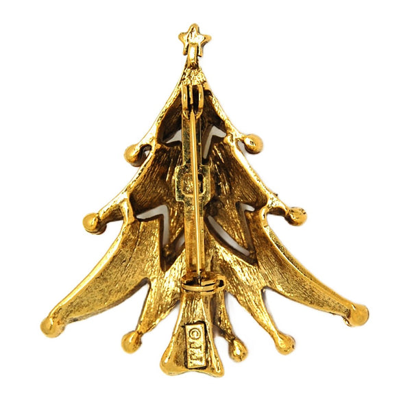 JJ Jonette Pink Multi-Level Swoosh Christmas Tree Figural Pin Brooch ...