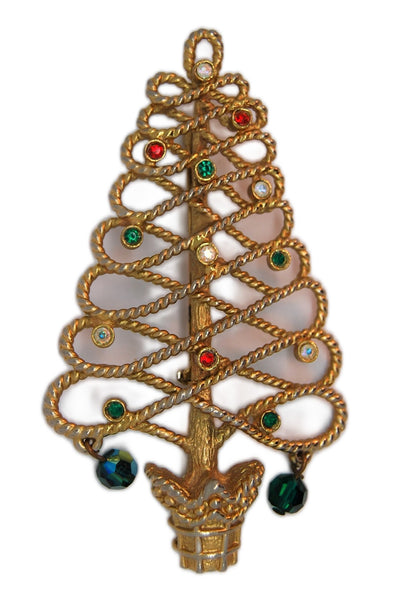 Tancer II Wire Spiral Dangle Christmas Tree Figural Brooch – Mink Road ...