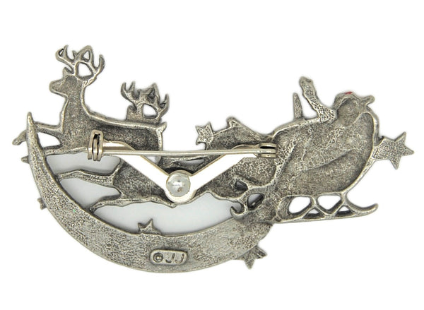 JJ Santa Sleigh & Reindeer Christmas Holiday Vintage Figural Costume B ...