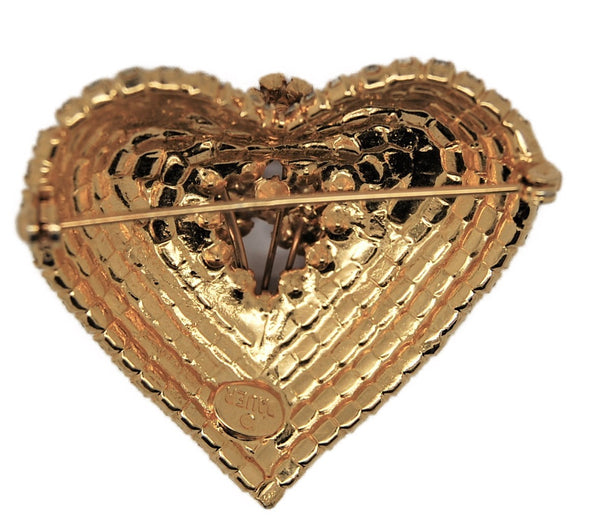 Bauer Valentine Heart Rose Pin Brooch – Mink Road Vintage Jewelry ...