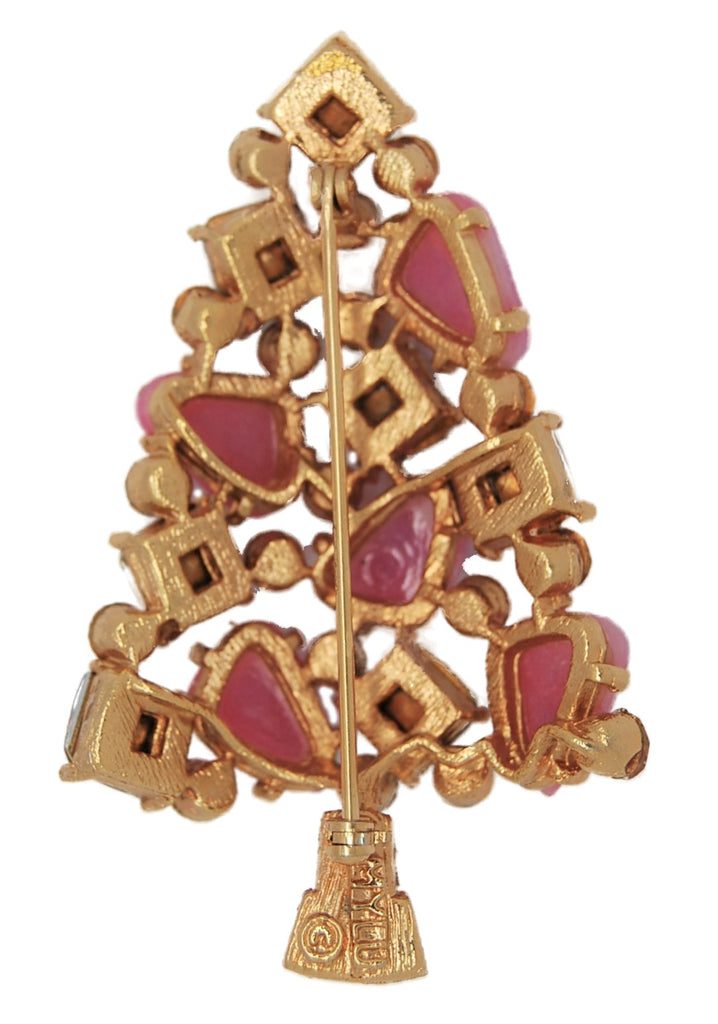 Mylu Christmas Bubble Gum Watermelon Rivoli Tree Vintage Brooch - Mint ...