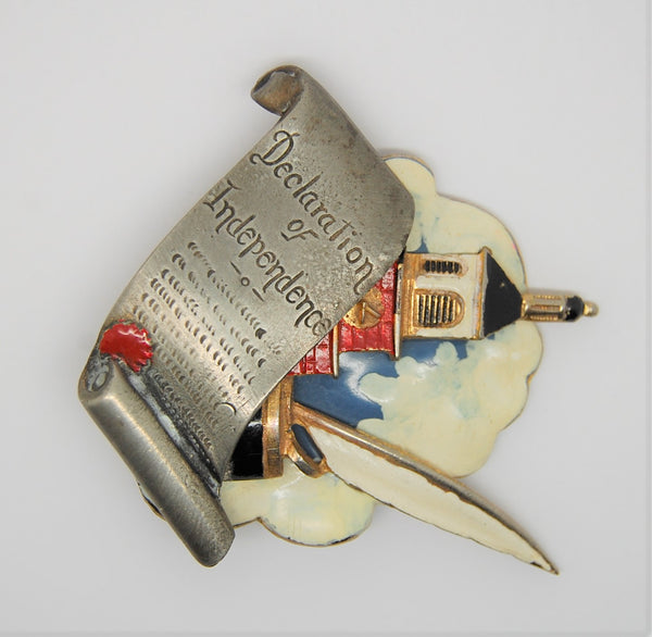 Silson Declaration of Independence WW2 Patriotic Vintage Figural Brooc ...