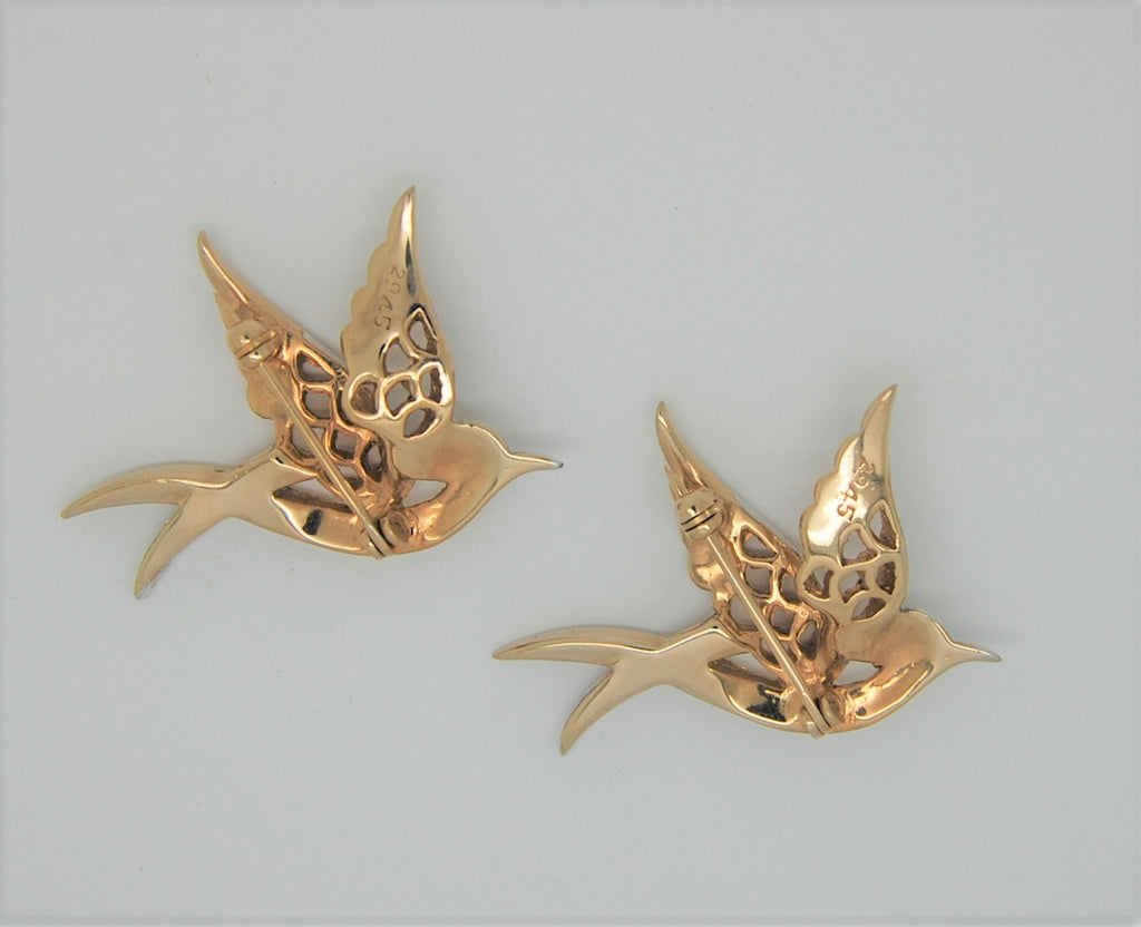 Boucher Birds in Flight Swallows Vintage Figural Pin Brooch Set – Mink ...