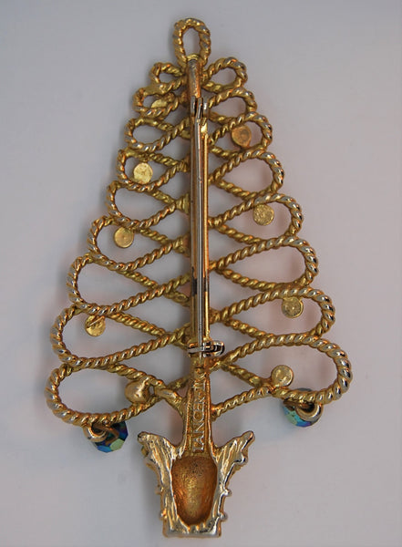 Tancer II Wire Spiral Dangle Christmas Tree Figural Brooch – Mink Road ...