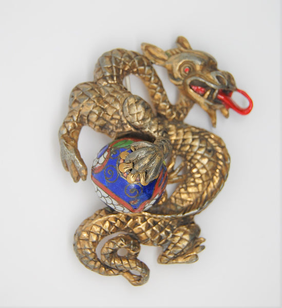 Rice Weiner Dragon Cloisonne Egg Louis C. Mark Vintage Figural Brooch ...