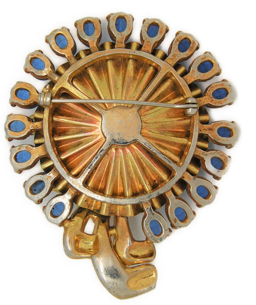 Mazer Dimensional Pinwheel Blue Red Icy Rhinestones Vintage Pin Brooch ...