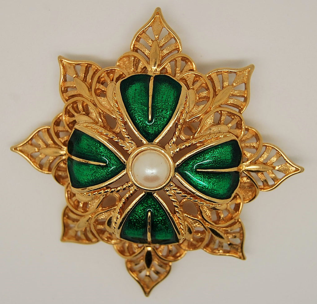 Monet St Patricks 4 Leaf Clover Figural Pin Brooch 1970s – Mink Road ...